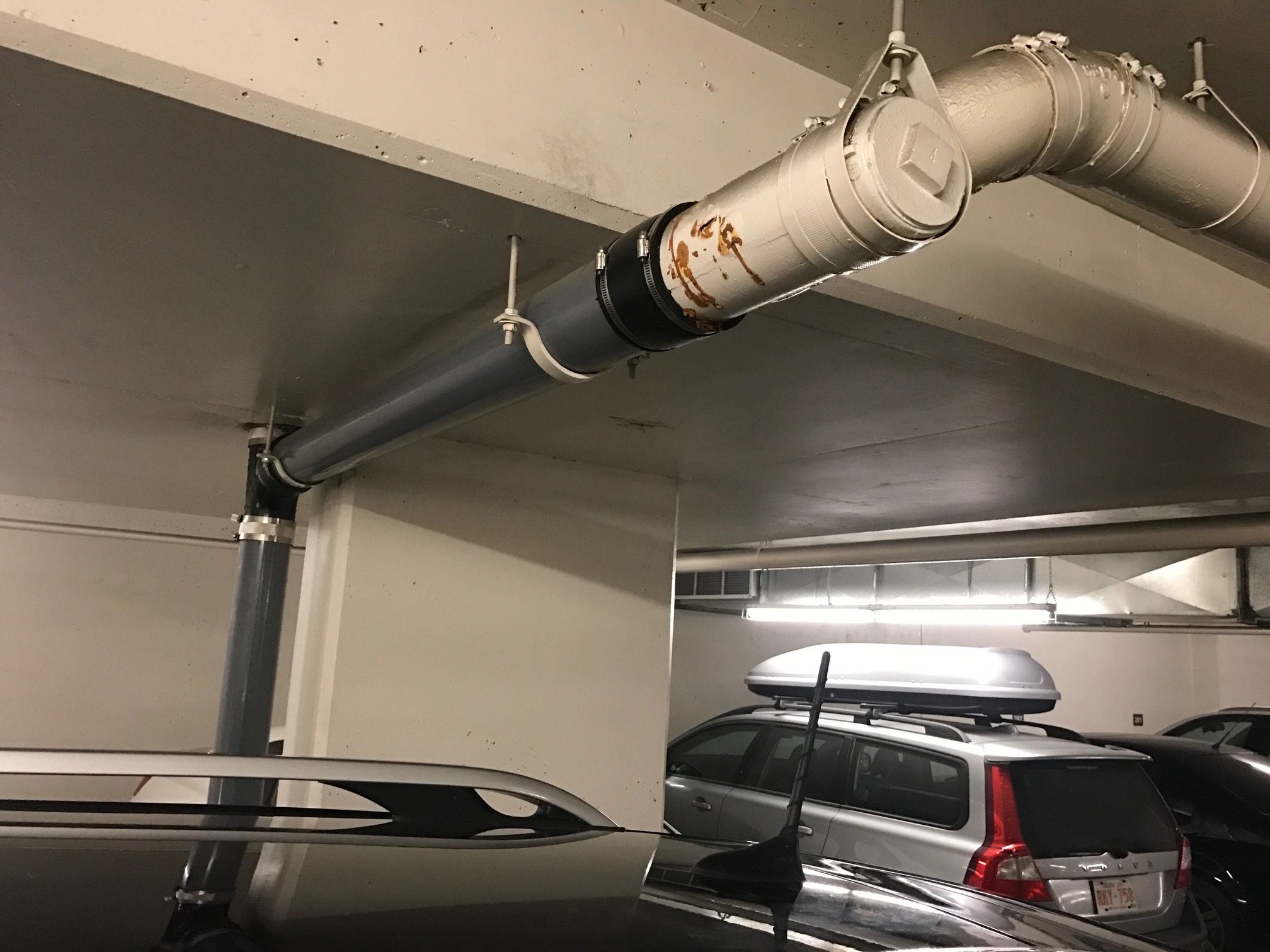 question re: condo parkade pipe above stall damaged my vehicle ...