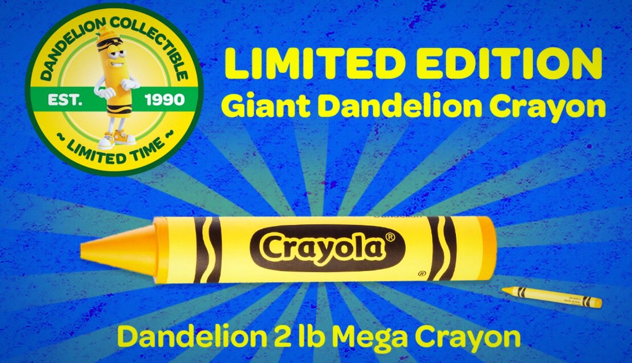 [Crayola] Limited Edition Giant 2 lb Dandelion Crayon $34.99 ...