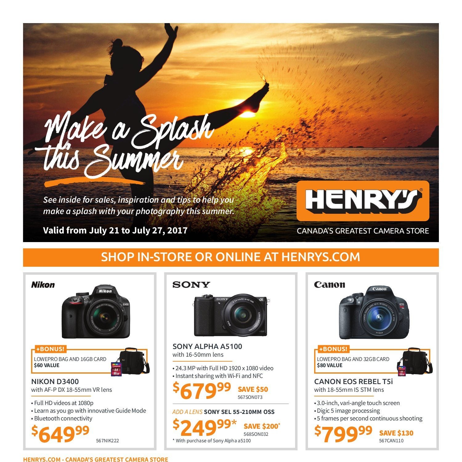 Henry's Weekly Flyer - Make A Splash This Summer - Jul 21 – 27 ...