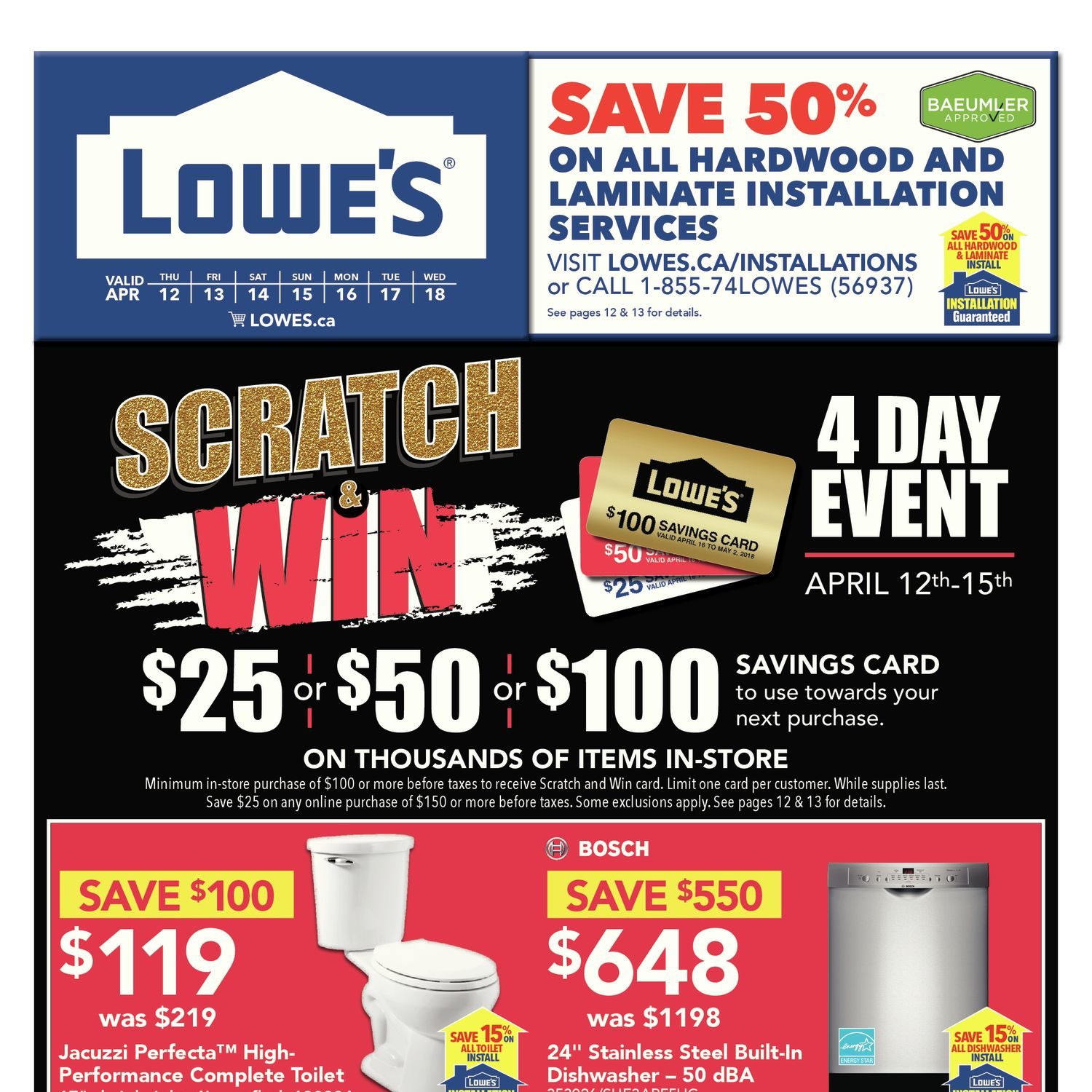 Lowe's Weekly Flyer - Weekly - Scratch & Win - Apr 12 – 18 ...