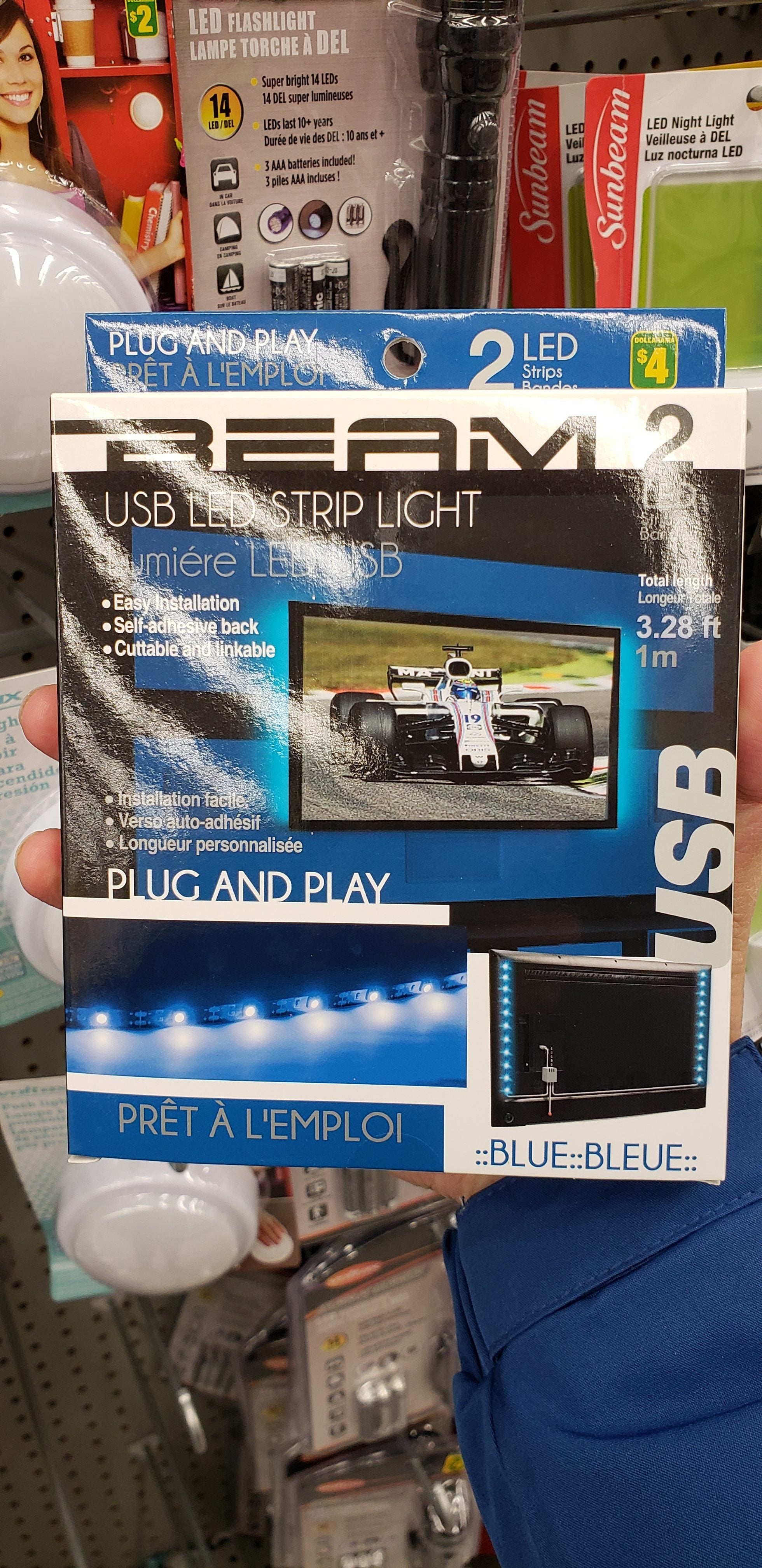 [Dollarama] 1M Blue LED USB Strip for TV PC Furniture Accent $4 ...