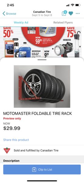 [Canadian Tire] Motomaster Foldable Tire Rack $29.99 - RedFlagDeals.com ...
