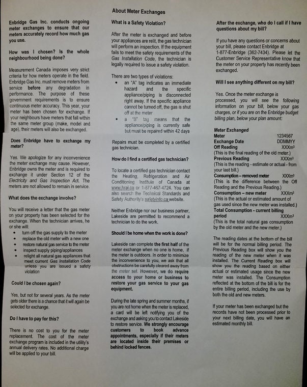 Enbridge: Gas meter must be replaced - RedFlagDeals.com Forums