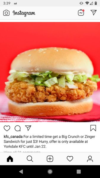 [KFC] $3 KFC zinger/big crunch at Yorkdale Toronto - RedFlagDeals.com ...