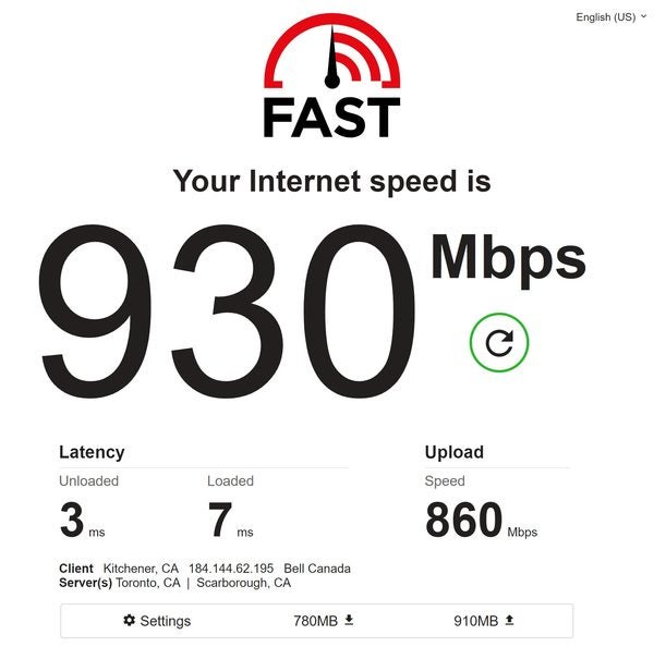 Speed test for Bell Gigabit fibe - RedFlagDeals.com Forums
