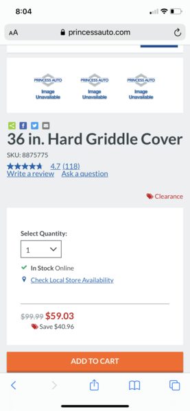 [Princess Auto] Blackstone 36 inch griddle hard cover - $59.03 ...