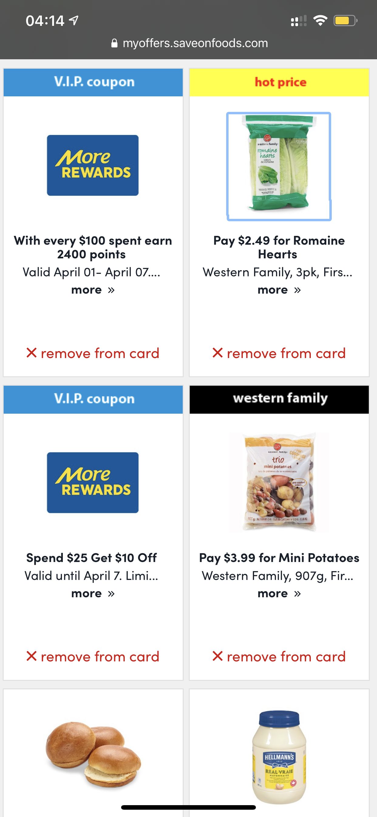 [Save On Foods] YMMV - Save on foods my offers $10 off $25 or 20% off ...