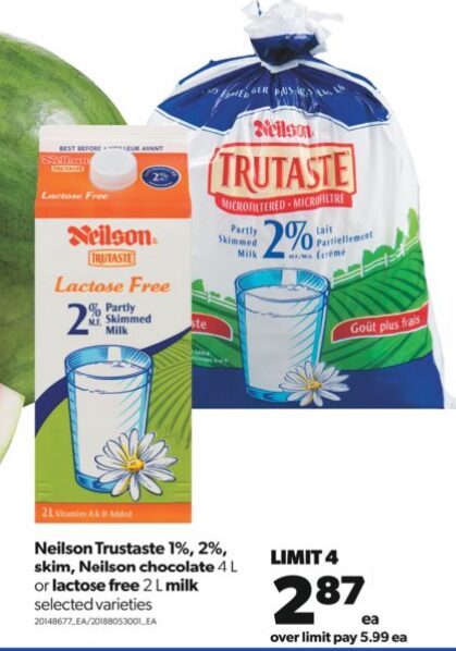 [Real Canadian Superstore] Neilson 2L lactose free milk and 4L bagged ...
