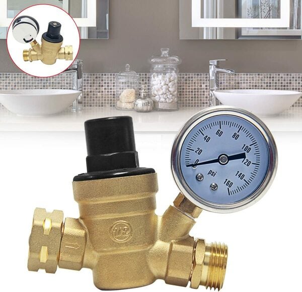 [Amazon.ca] Brass Lead-Free Adjustable Water Pressure Regulator 14.5PSI ...