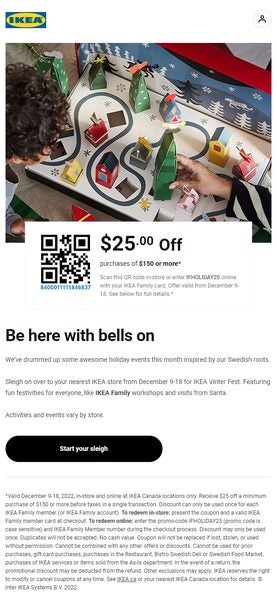 [IKEA] IKEA Family Members - $25 off $150 purchase - December 9-18 ...