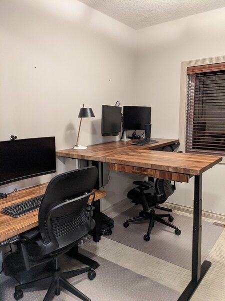 [Primecables.ca] Triple Motor Height Adjustable Sit-Stand Corner Desk ...