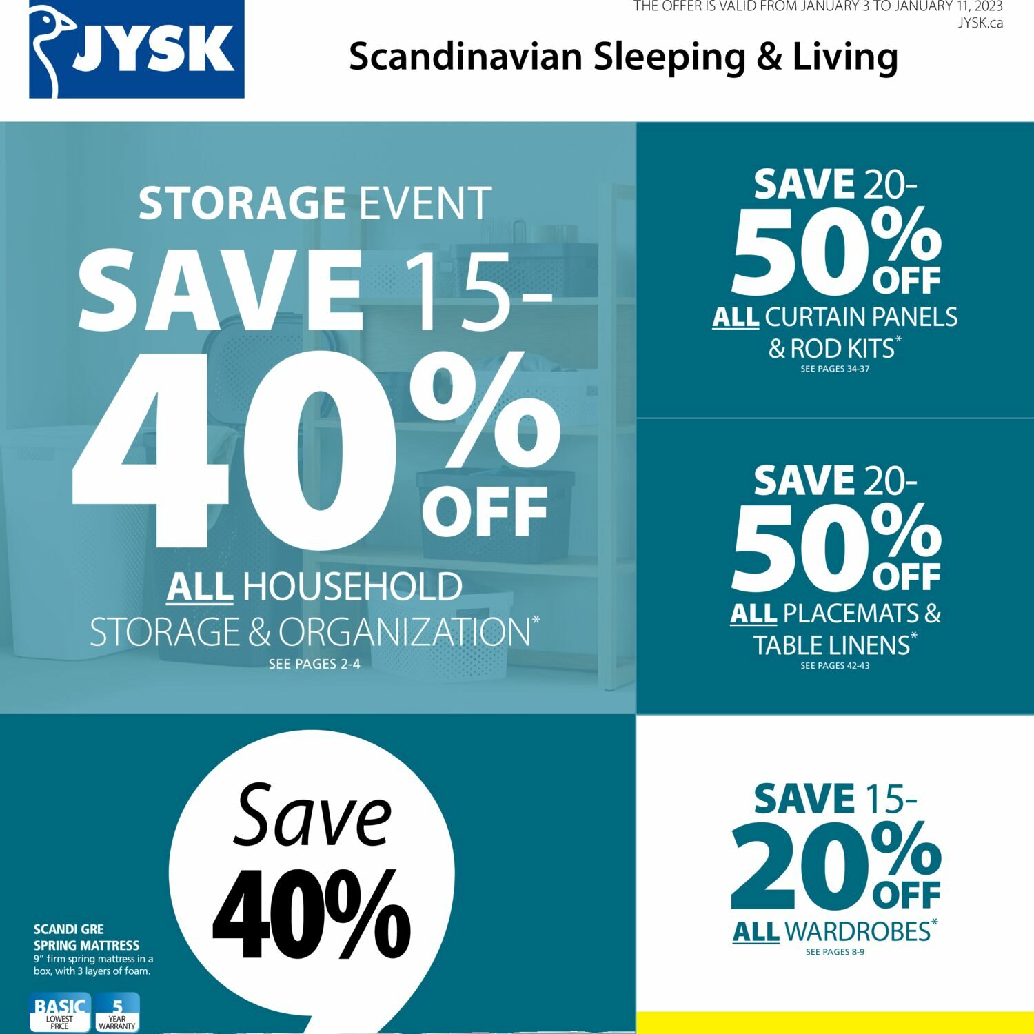 JYSK Weekly Flyer - Weekly Deals - Storage Event - Jan 3 – 11 ...