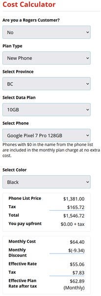 [Rogers] Perkopolis: Rogers 10GB plan + Pixel 7 Pro $62.89 per month on ...