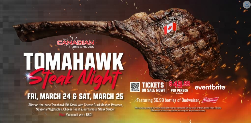 [The Canadian Brewhouse] 40 OZ Ribeye Steak and Sides for $49.99 ...