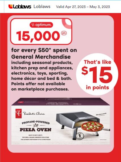[Loblaws] Ontario: PC Propane-Powered Pizza Oven $249.99 + Earn 75,000 ...