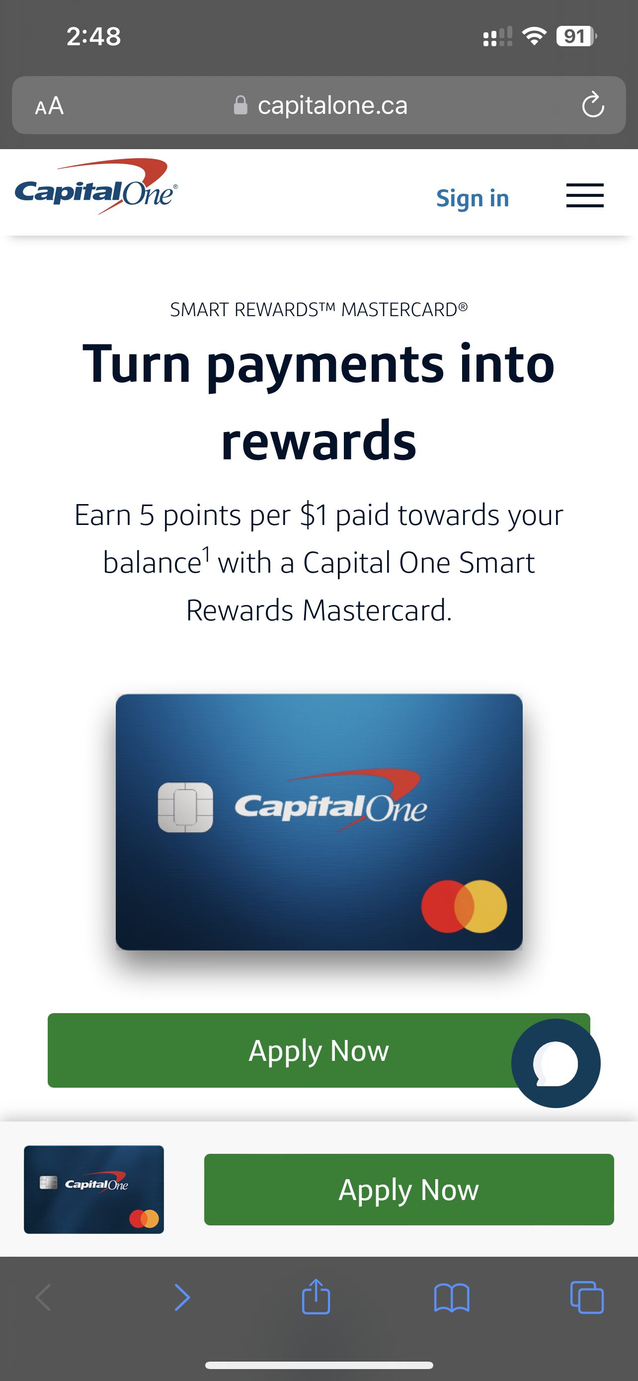Capital One - SMART REWARDS™ MASTERCARD® $0 annual fees - RedFlagDeals ...
