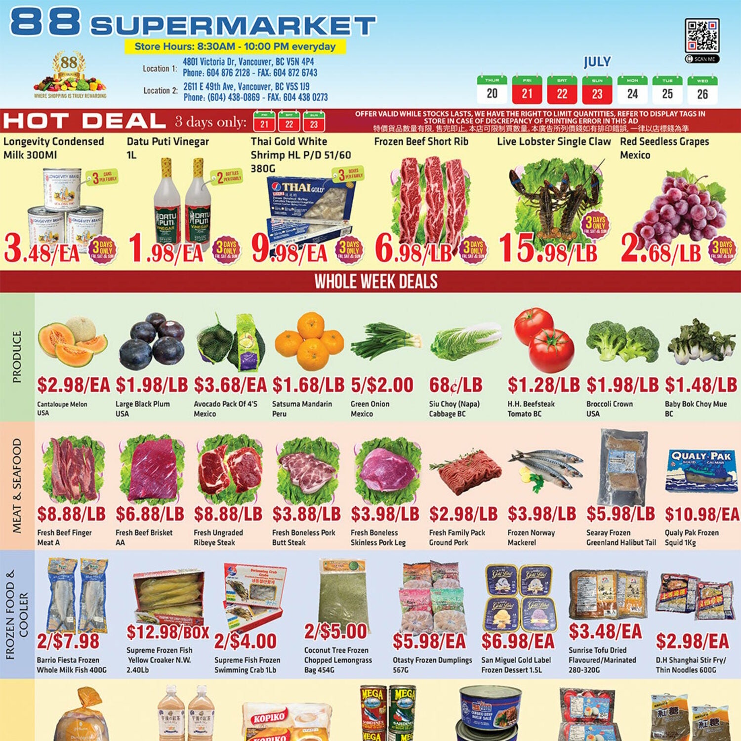 88 Supermarket Weekly Flyer - Weekly Specials - Jul 20 – 26 ...