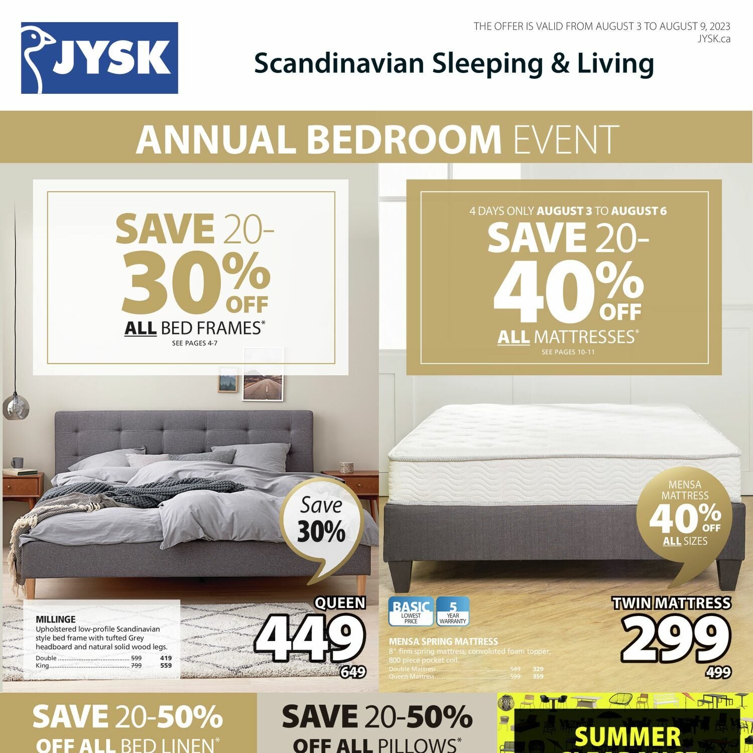 JYSK Weekly Flyer - Weekly Deals - Annual Bedroom Event - Aug 3 – 9 ...