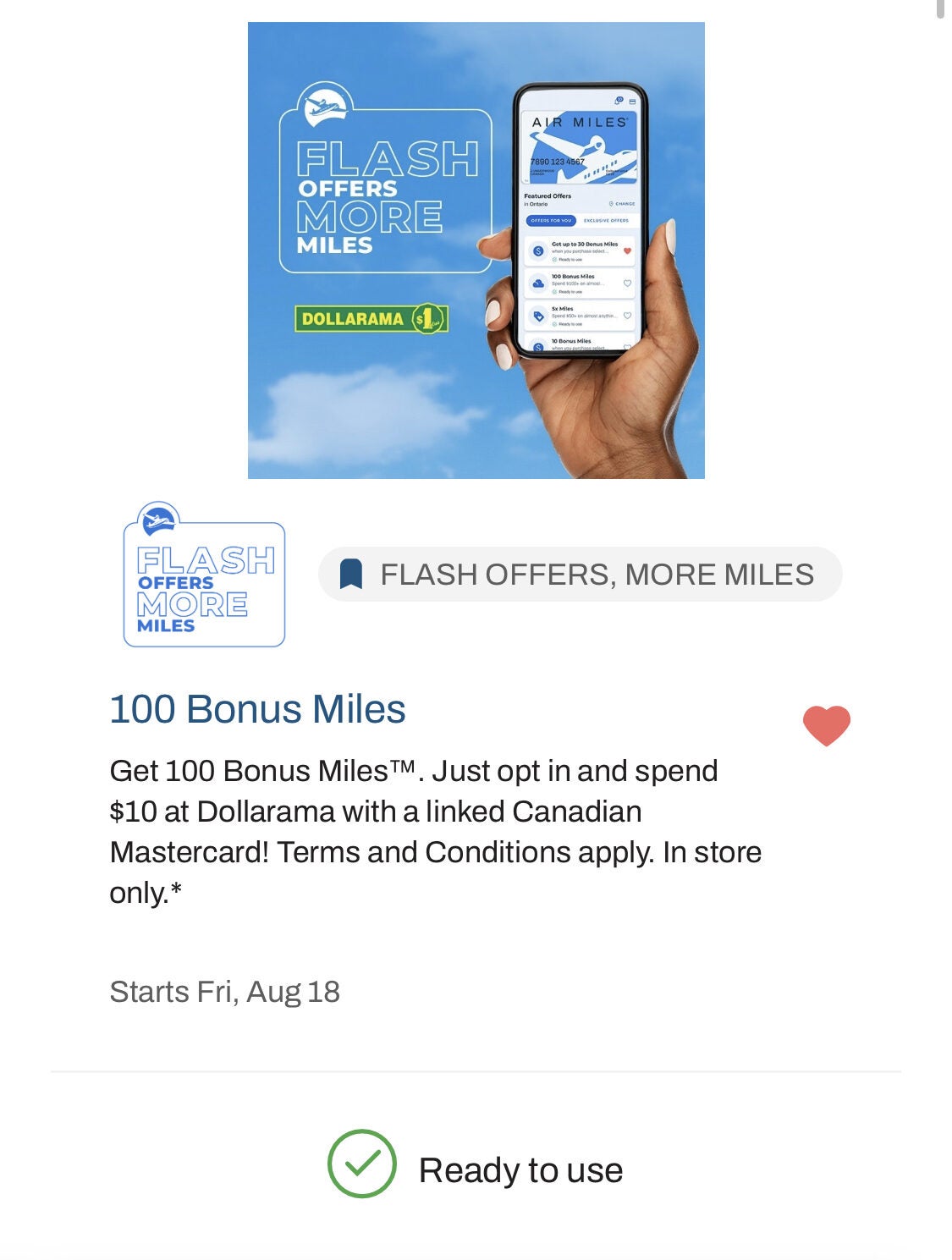 [Dollarama] Get 100 Bonus Air Miles for $10 spend with Card Link - RedFlagDeals.com Forums