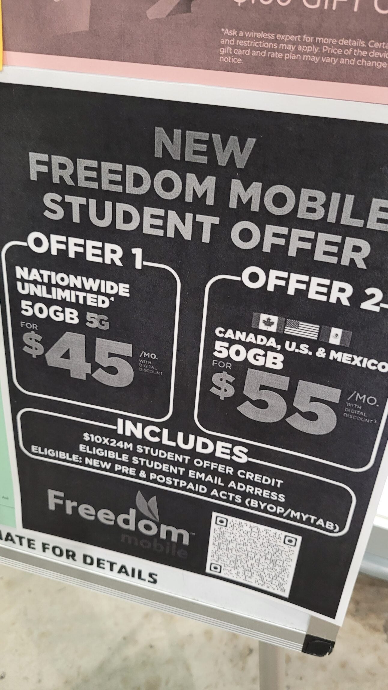 [Freedom Mobile] Freedom Student Plan - 50GB 5G @ $45 (24 Months only ...
