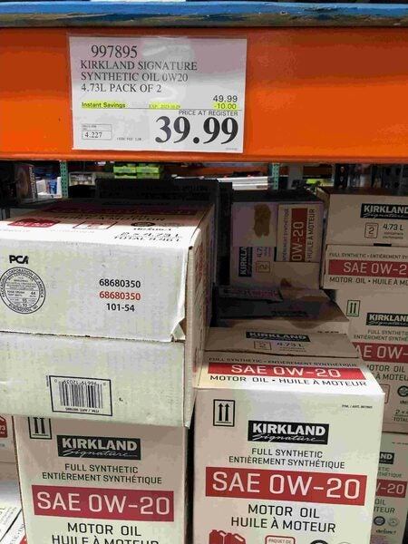Costco Kirkland Signature 0W20 5W20 5W30 Full Synthetic Motor Oil 2 pack 10 off Page 2 RedFlagDeals Forums