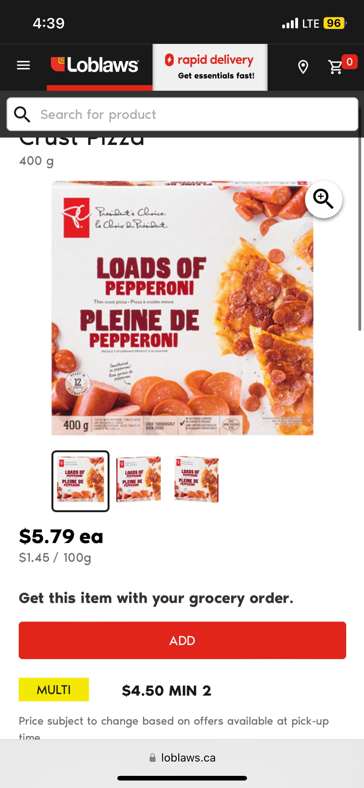 [Loblaws] ON PC, Blue Menu, Loads Of, Flatbread, Focaccia frozen pizzas ...