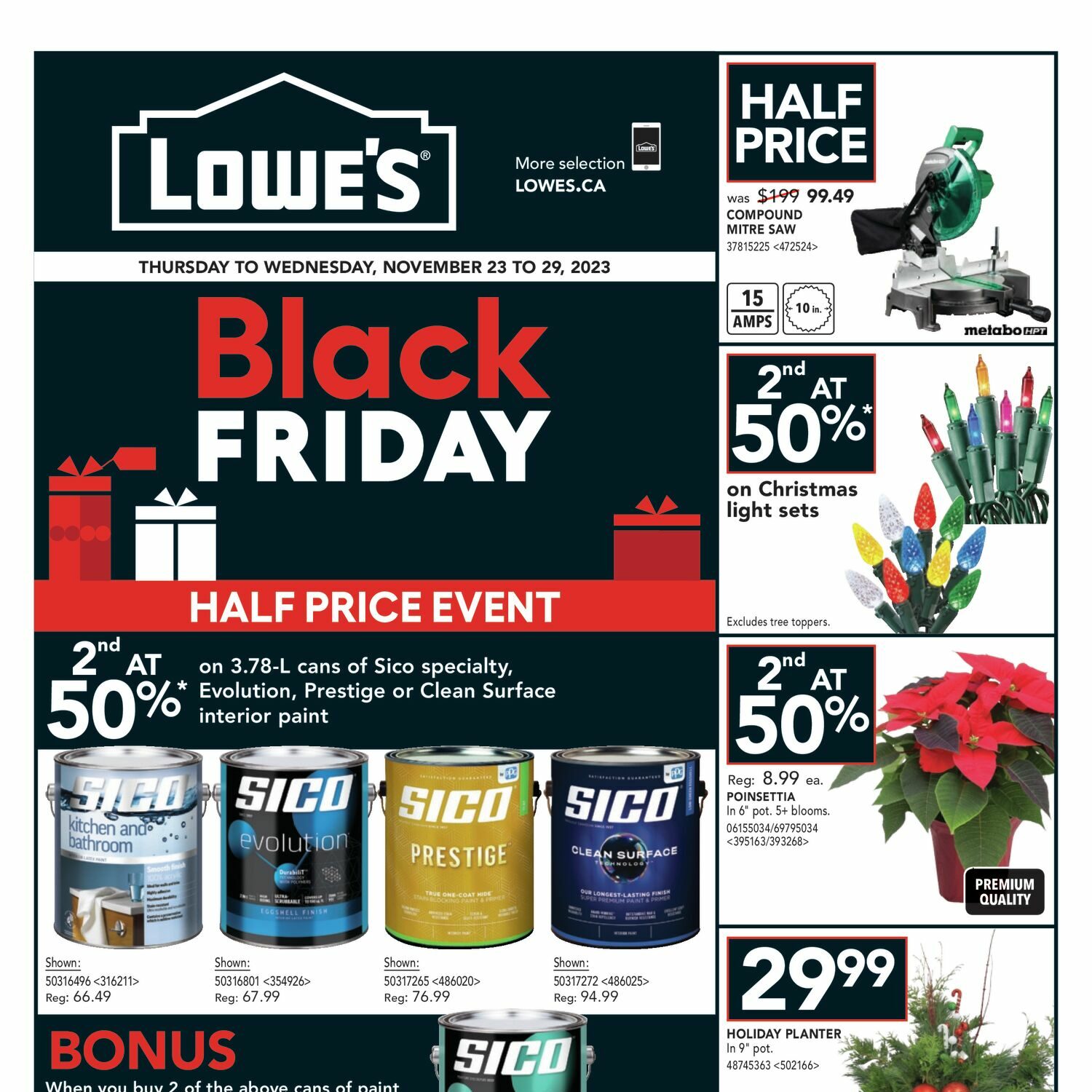 Lowe's Weekly Flyer - Weekly Deals - Black Friday Half Price Event (ON ...