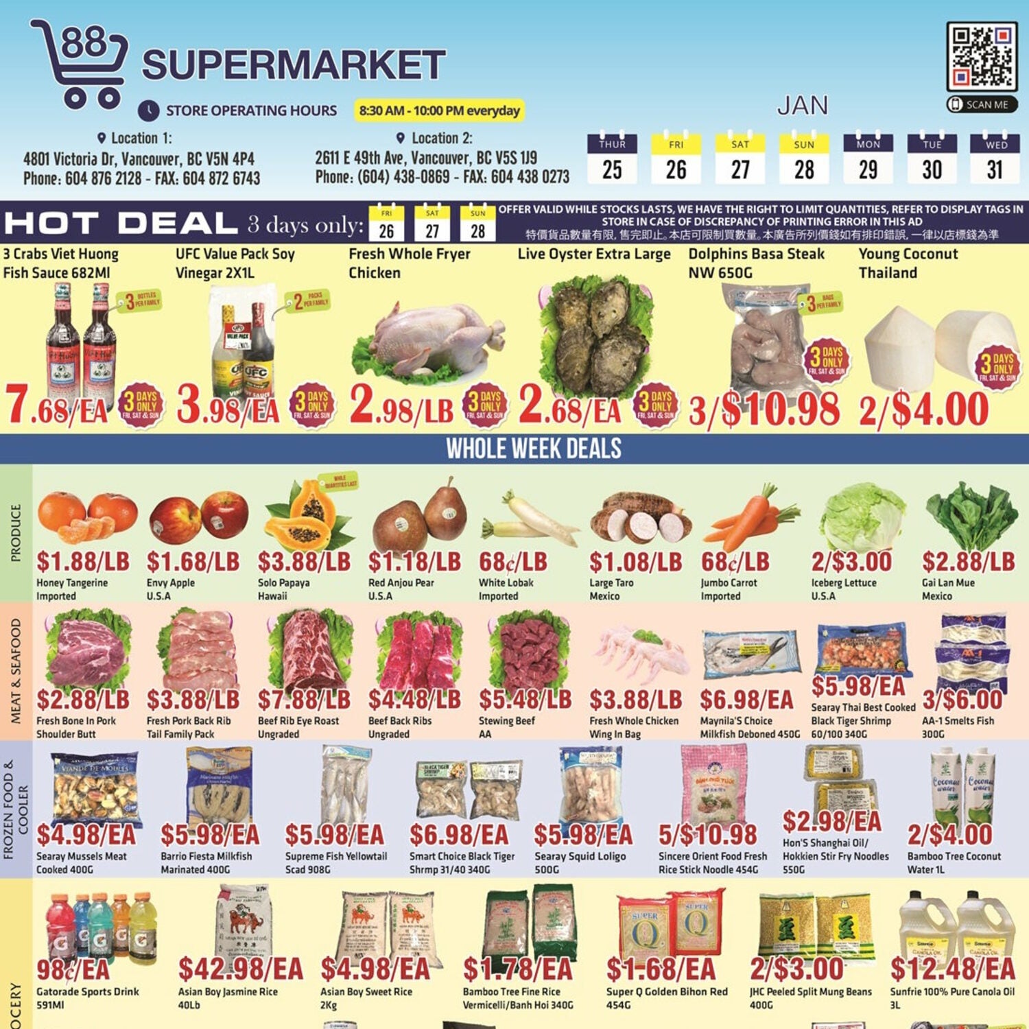 88 Supermarket Weekly Flyer - Weekly Specials - Jan 25 – 31 ...