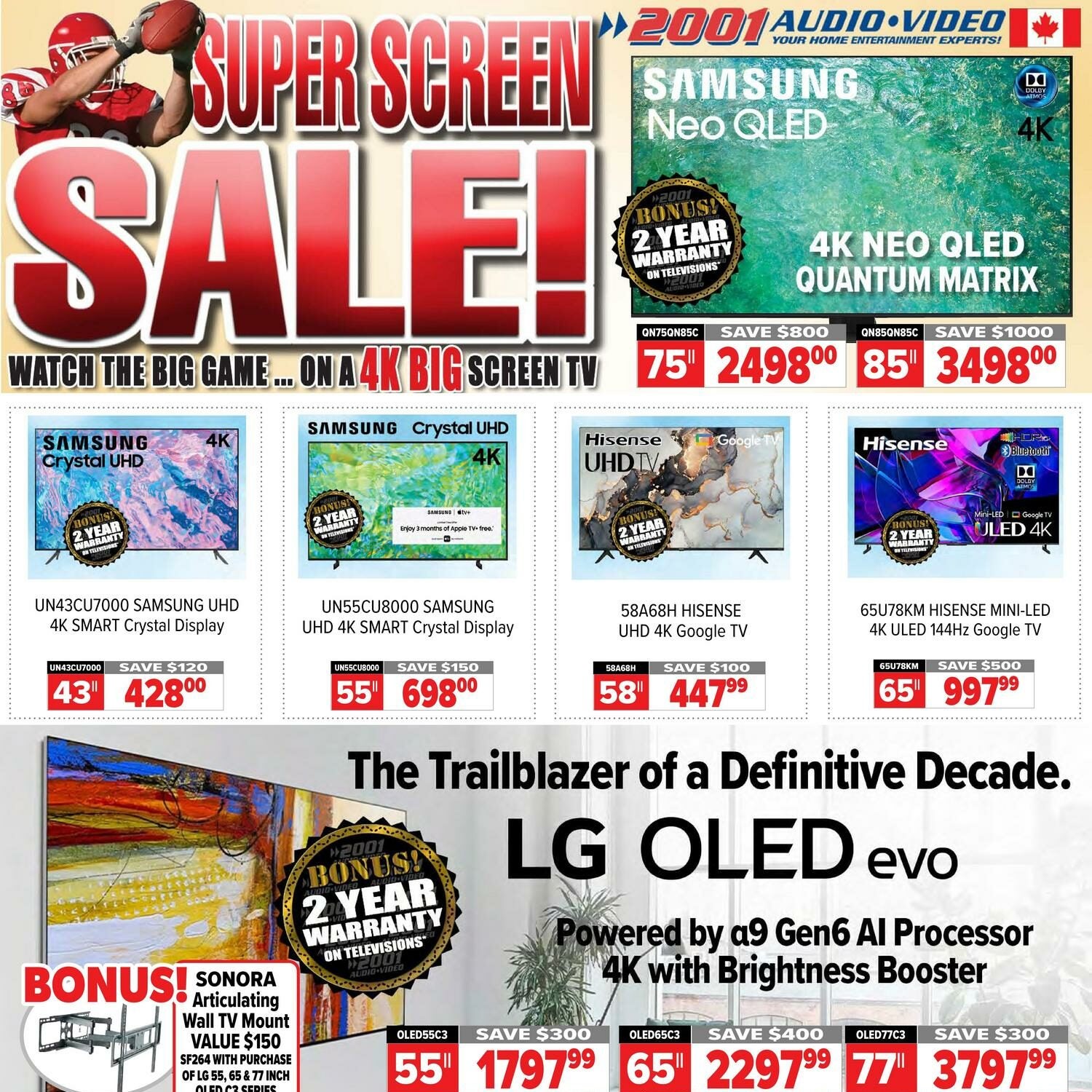2001 Audio Video Weekly Flyer - Weekly Deals - Super Screen Sale - Jan ...