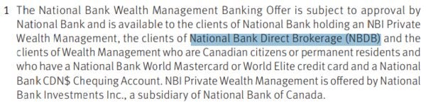National Bank Privilege Offer (full banking package + P+0 credit line ...