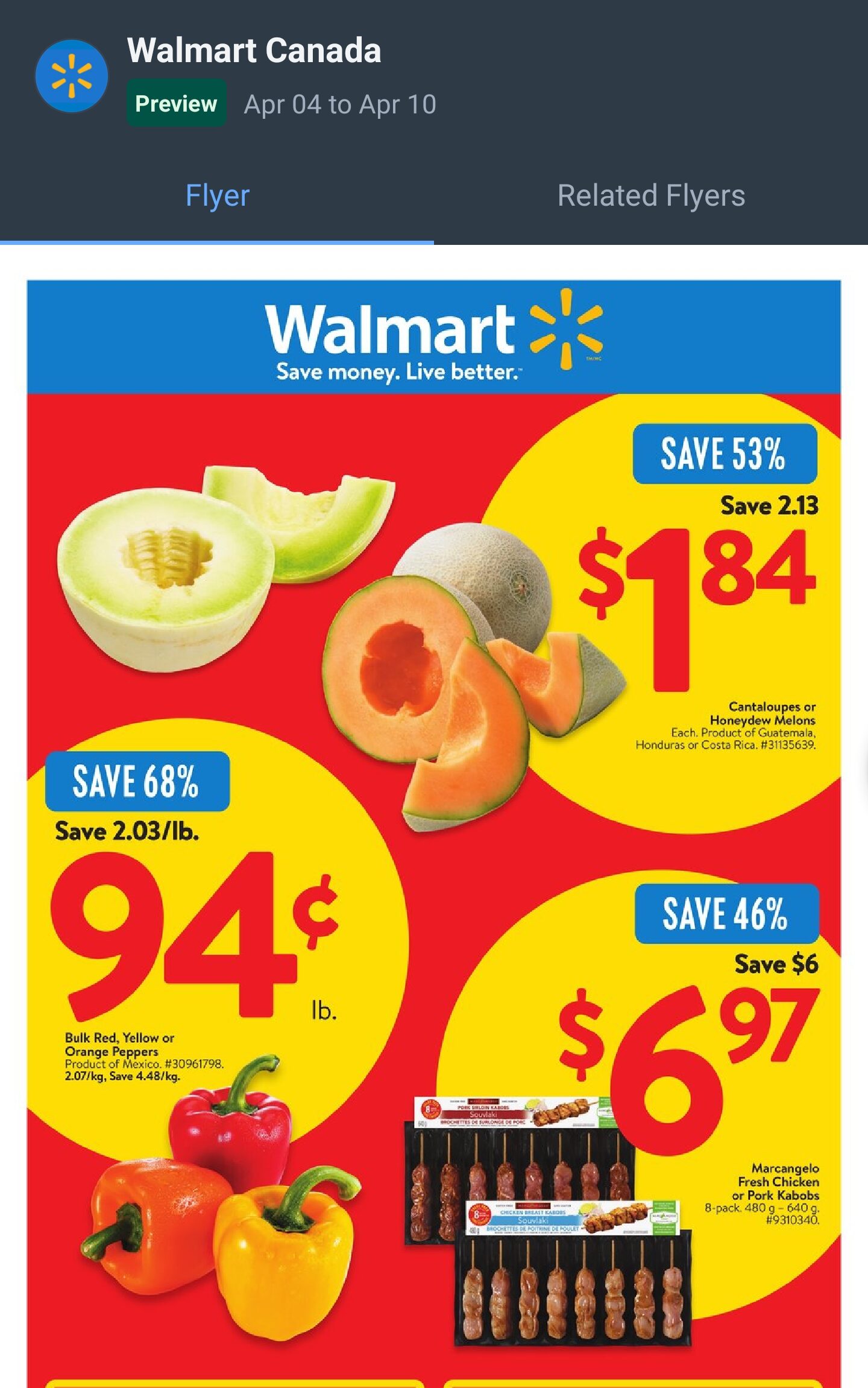 [Walmart] Walmart ON 94 cents per pound bell peppers (starts April 4 ...