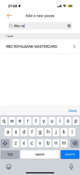 Self-Answered. Has anyone been able to add RBC Mastercard as a payee on ...
