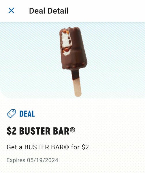 [Dairy Queen] Dairy Queen Buster Bar for $2 - RedFlagDeals.com Forums