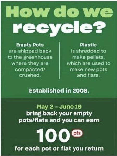 100 PC Optimum points for every empty pots/flats you return ...