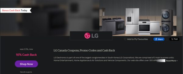 [LG Canada] LG Canada [UPDATED] - HOT - Rakuten 15% Cash back + Cinema ...