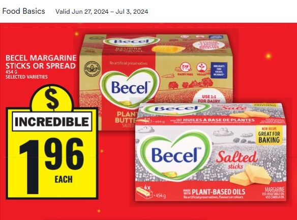 [Foodbasics] [Ontario] Becel Margarine Sticks or Spread $1.96 (Free ...