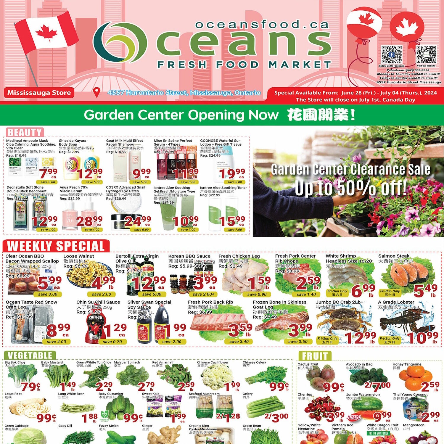 Oceans Fresh Food Market Weekly Flyer - Weekly Specials - Jun 28 – Jul ...