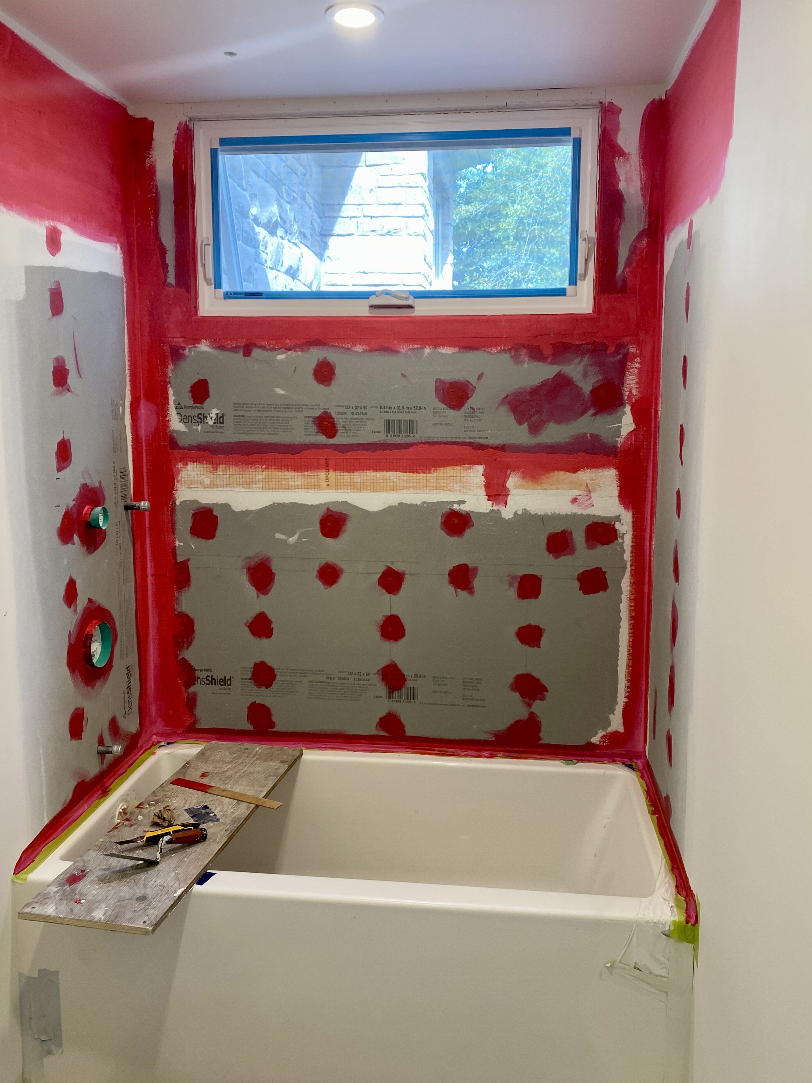 In my pursuit for an extremely waterproof bathroom...shower panel ...