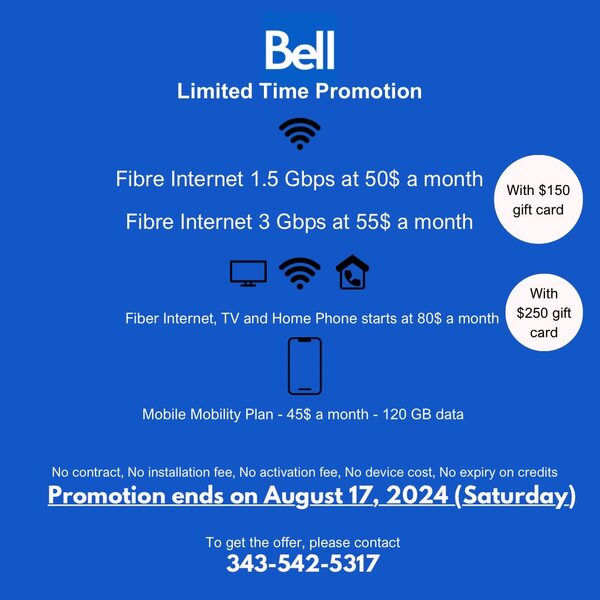 [Bell] Bell CNE Promo 2024 - Fibe 1.5 $55/mo - Page 7 - RedFlagDeals ...