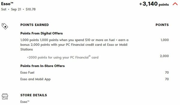 [Esso] Esso and Mobil gas offer earn 1000 PC points (+2000 points if ...