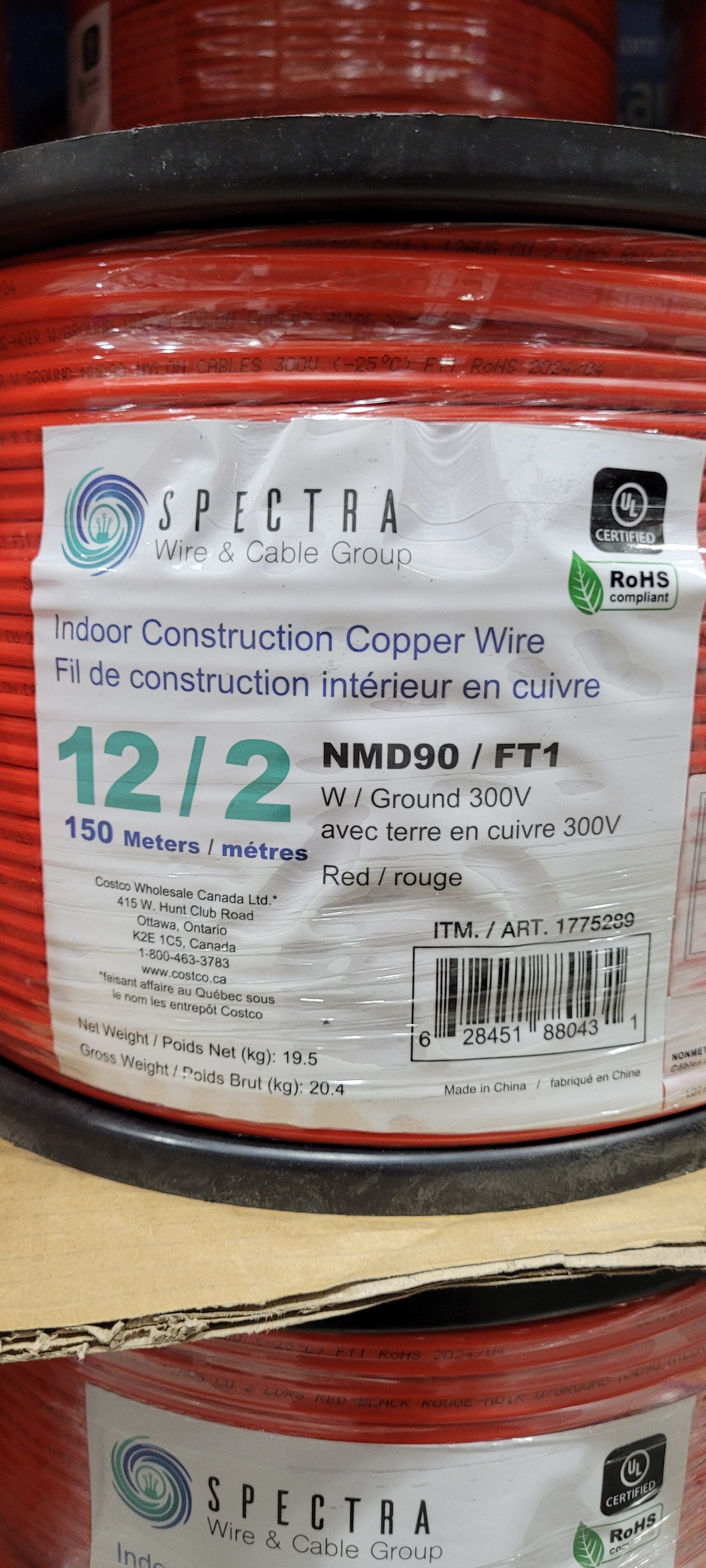 [Costco] Spectra 12/2 copper wire 150 metres $149.97 ymmv ...