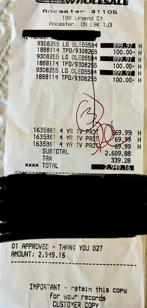 [Costco] YMMV. $799.97. LG 55” B4 OLED (LGOLED55B4) Costco Ancaster ...