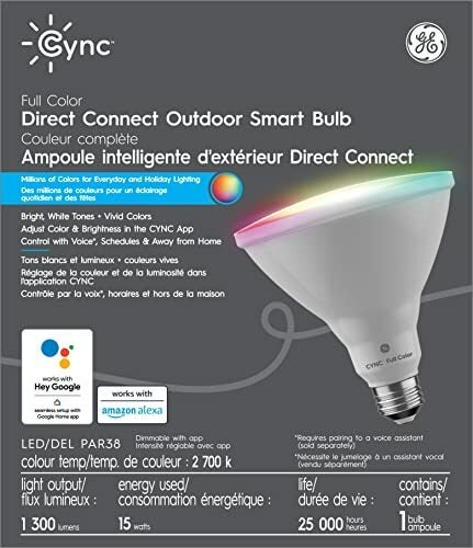 [Amazon.ca] GE CYNC Outdoor Smart Bulb PAR38 Full Color 90W Bluetooth ...