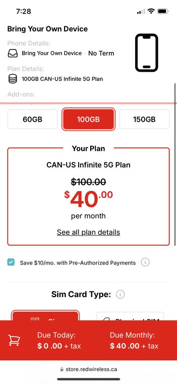 [Fido] [Black Friday] Rogers Wireless- 5G Infinite Lite 60GB- BYOD $35 ...