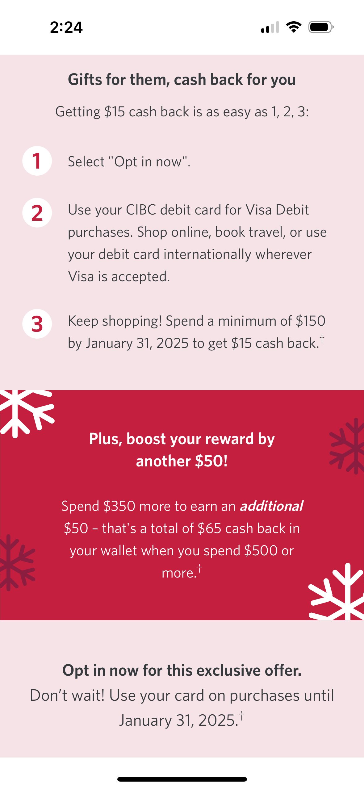 [CIBC] CIBC Visa Debit Targeted Spending Promo - Earn up to $65 ...
