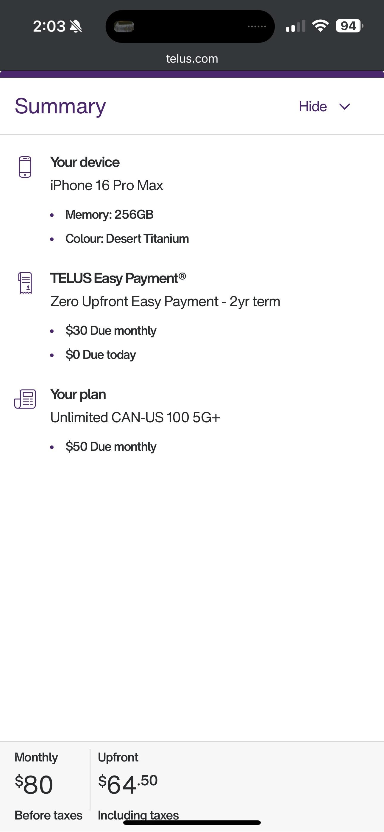 [Telus] Telus Bring-It-Back iPhone 16 Pro & 16 Pro Max Price Drop ...