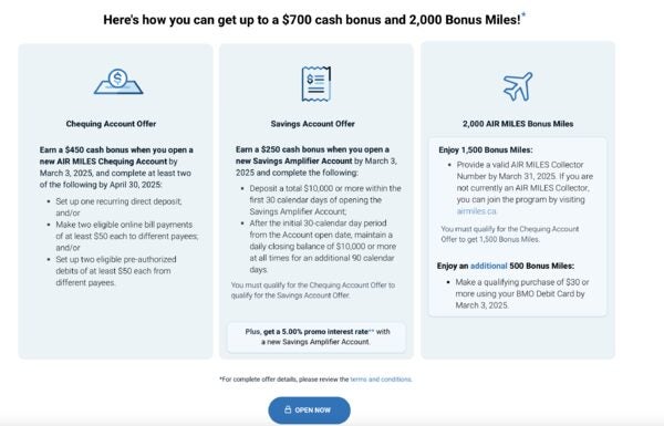 [BMO] Limited time: Get up to 2,000 Bonus Miles + a $700 cash bonus ...