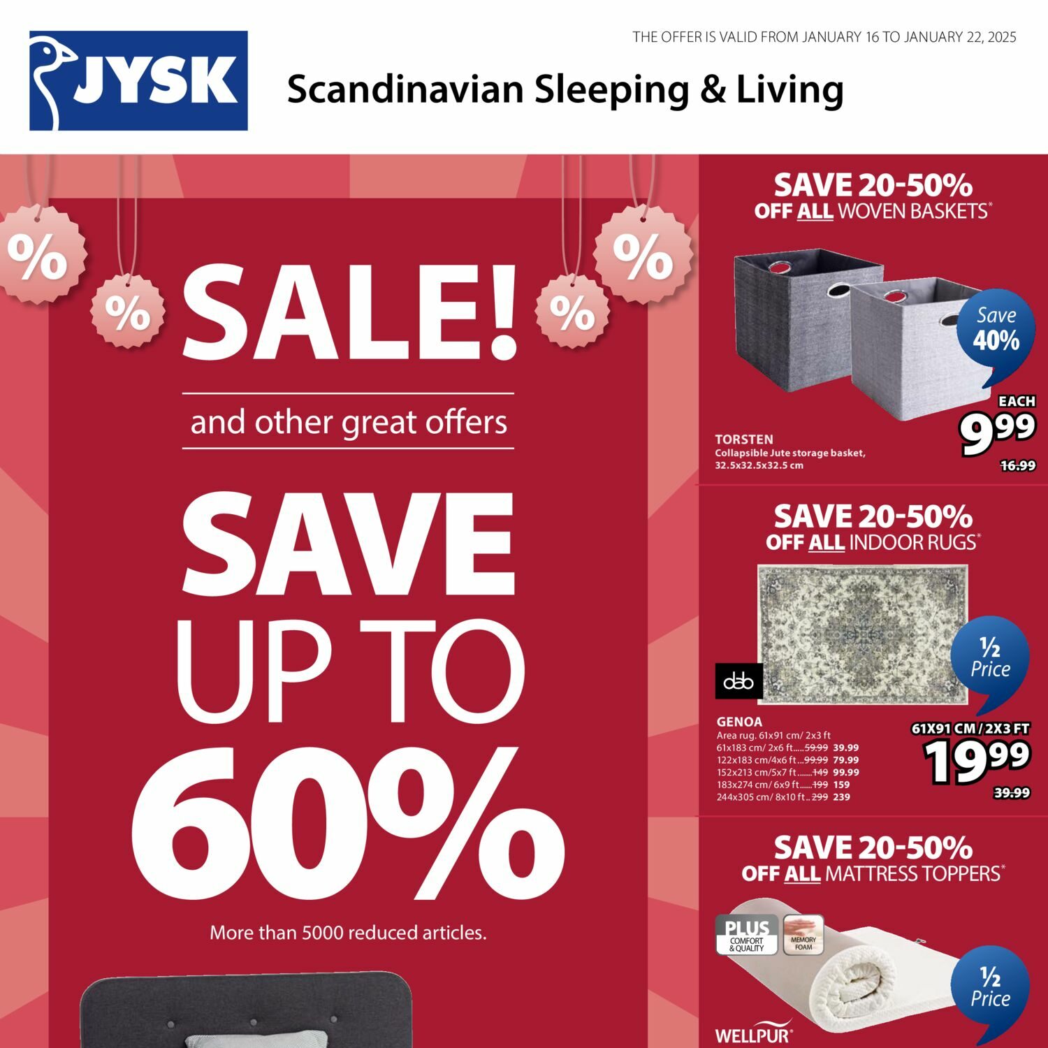 JYSK Weekly Flyer - Weekly Deals - Jan 16 – 22 - RedFlagDeals.com