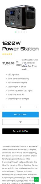 [Princess Auto] Massimo MPS-1200 1132Wh Portable Power Station 1200W ...