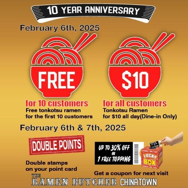 [The Ramen Butcher] Feb 6: FREE ramen for 1st ten customers, $10 ramen ...